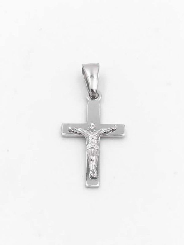 Cruz de plata rodiada con cristo 181450 — Miralles Arévalo Joyeros