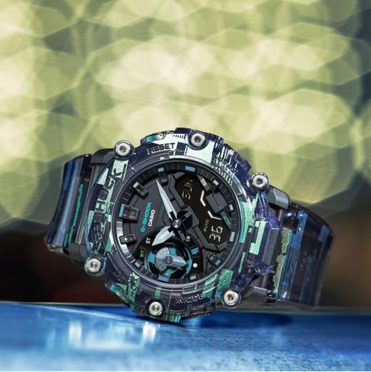 Reloj Casio G-shock transparente circuitos verdes GA-2200NN-1AER ...