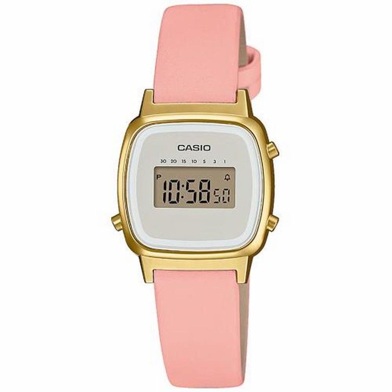 Reloj Casio vintage digital con caja dorada y brazalete rosa LA670WEFL ...