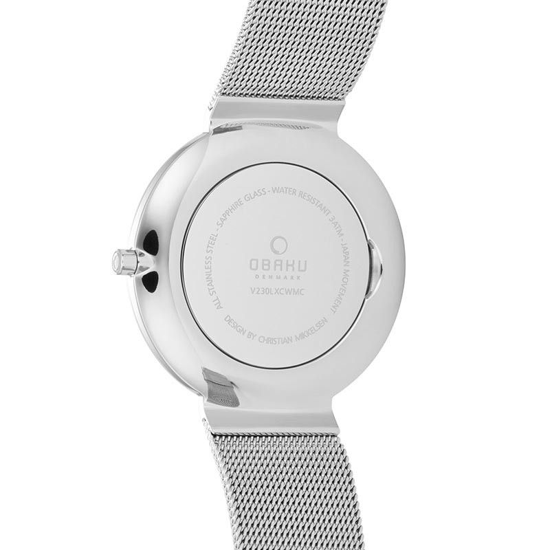 Reloj obaku mujer acero 3 agujas cadena de esterilla y cristal zafiro ...