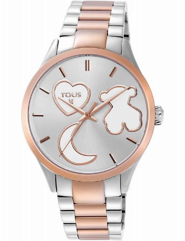 Reloj tous de mujer en acero bicolor con oso, corazon y luna 800350800 ...
